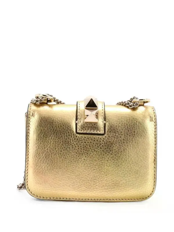 Valentino Garavani Glam Lock Shoulder Bag Leather Mini Crossbody Bag - Gold