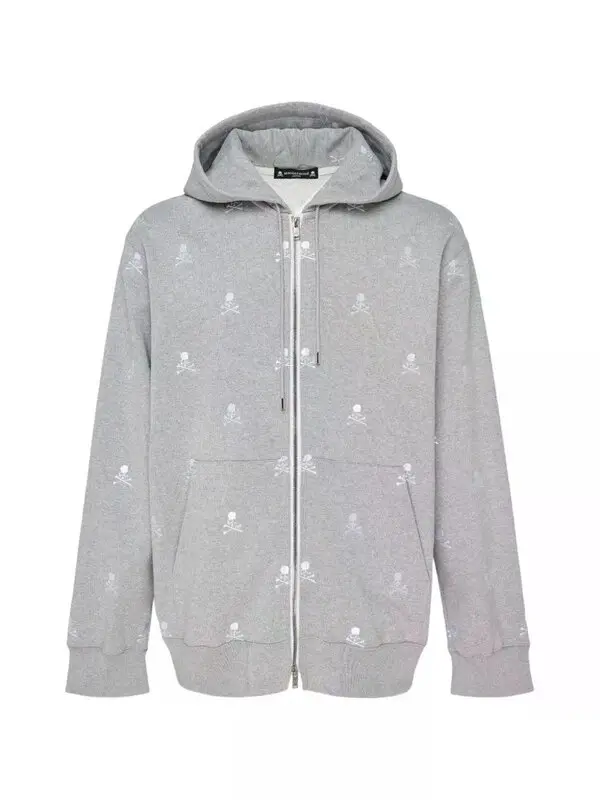 MASTERMIND WORLD Skull-print Zipped Hoodie - Grey