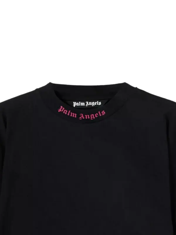 Palm Angels Logo-print Drop-shoulder T-shirt - Black