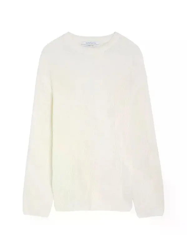 Another Tomorrow Ribbed-knit Crew-neck Sweater