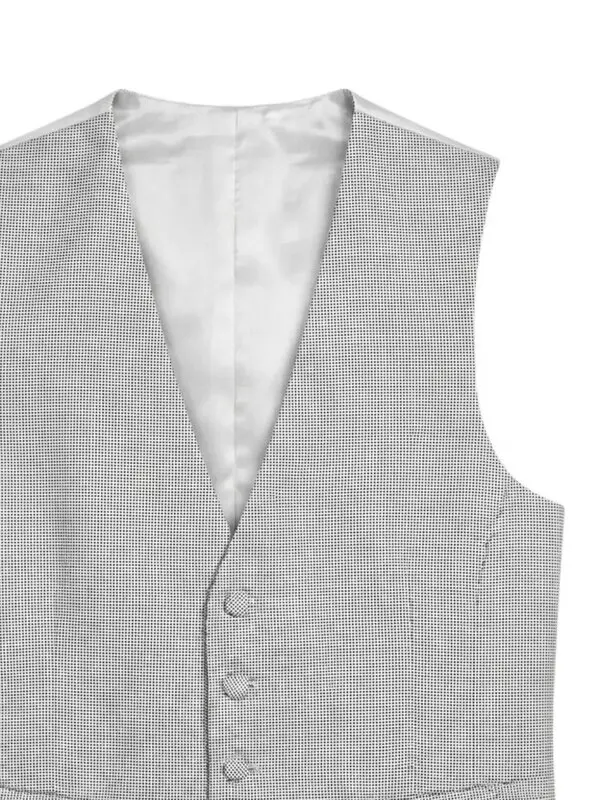 ETIEM TEXTIL S.L. Micro-patterned V-neck Waistcoat