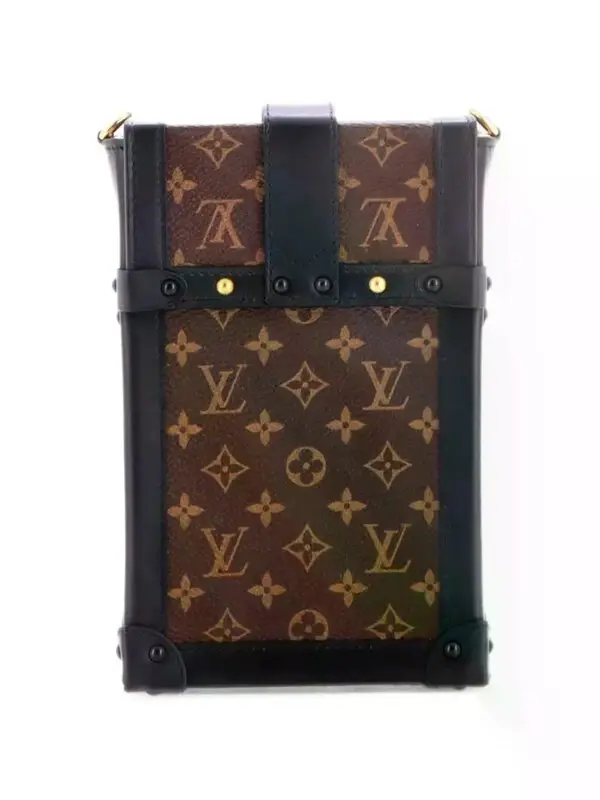 LOUIS VUITTON Vertical Trunk Pochette Monogram Canvas Crossbody Bag - Black
