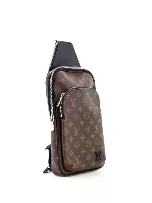 LOUIS VUITTON Avenue Sling Bag Nm Macassar Monogram Canvas Crossbody Bag - Black