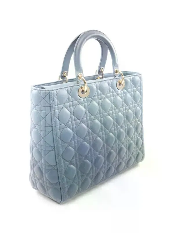 Dior 2000s Lady Cannage Tote Bag - Blue