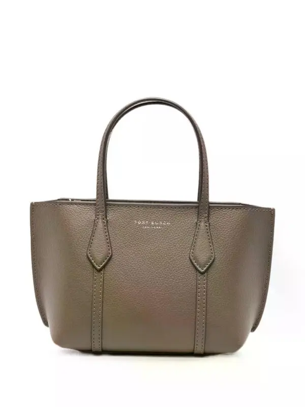 Tory Burch Mini Perry Pebbled Leather Tote Bag - Brown