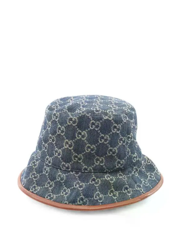 Gucci 2010s Gg Pattern Bucket Hat - Blue