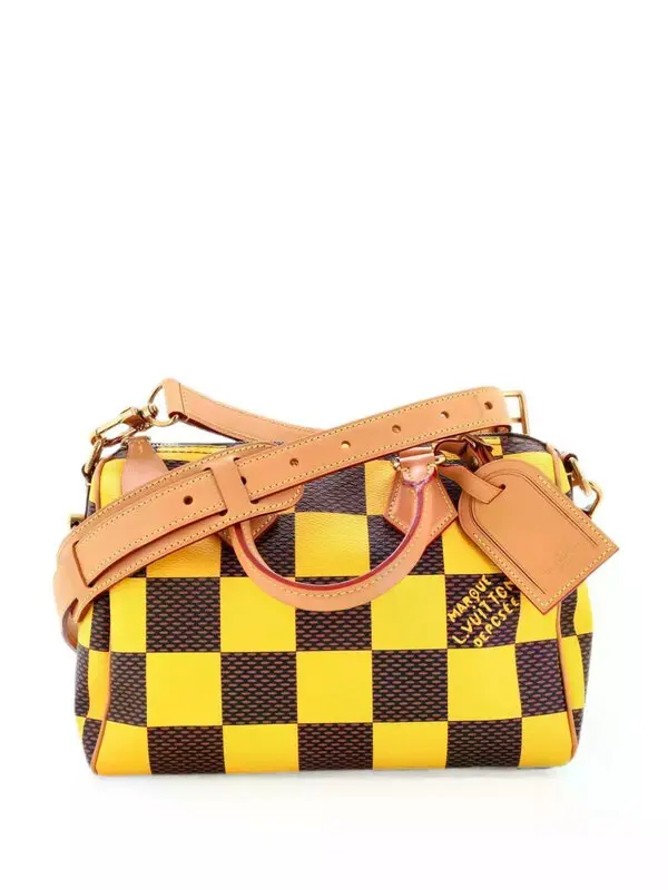 LOUIS VUITTON Speedy Bandouliere Bag Damier Pop 25 Satchel - Yellow