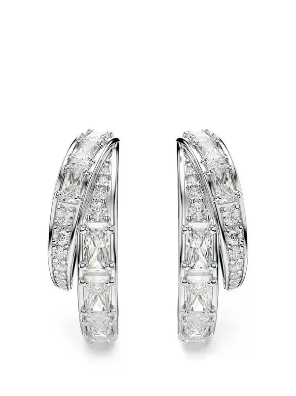 SWAROVSKI Vienna Hoop Earrings With Crystal Embellishment - Silver