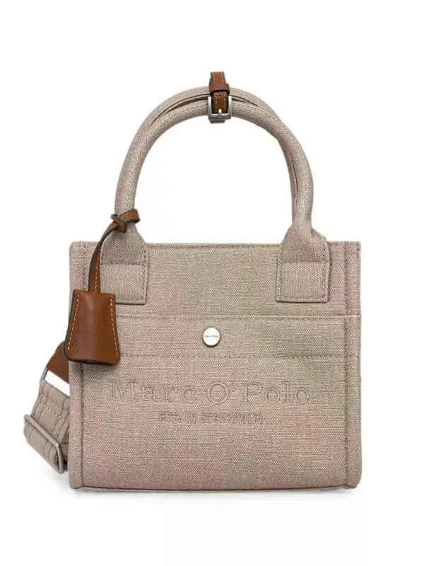 Marc O'polo Small Logo-embroidered Canvas Tote Bag - Neutrals