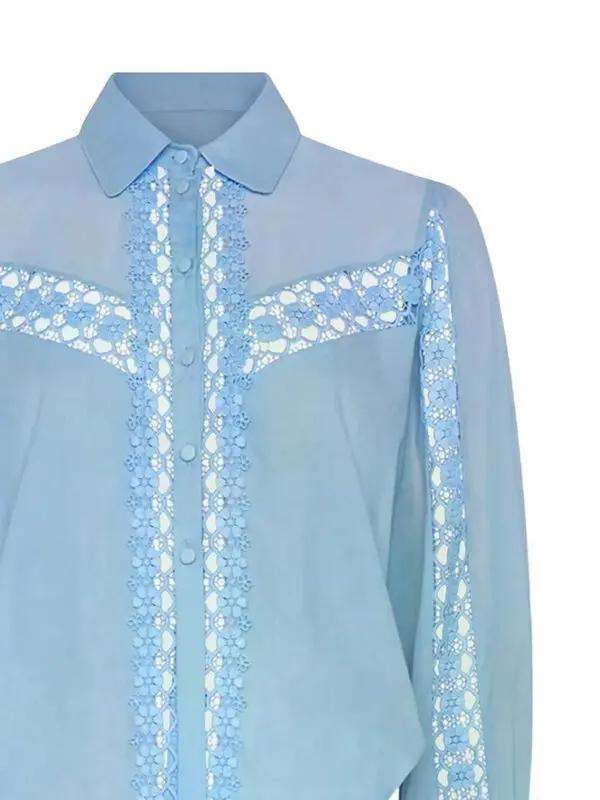Charo Ruiz Ibiza Devi Lace-panel Blouse - Blue