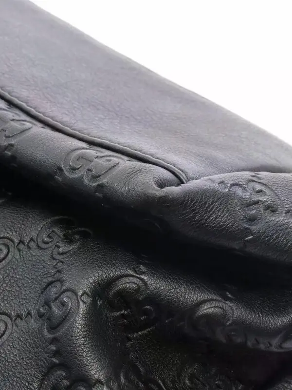 Gucci Leather Debossed Gg Logo Tote Bag