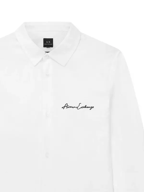 Armani Exchange Logo-detail Classic-collar Shirt