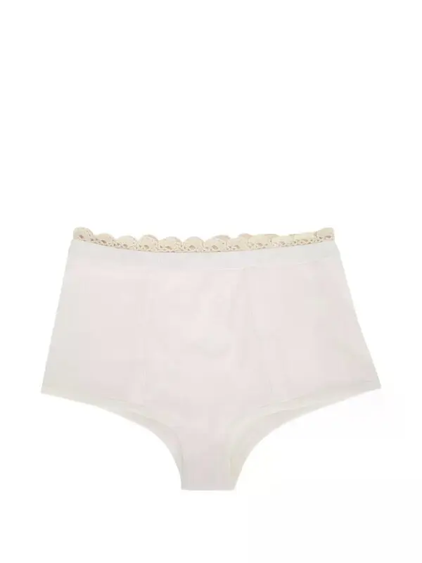 Magda Butrym Ribbed Scalloped-trim Shorts - White