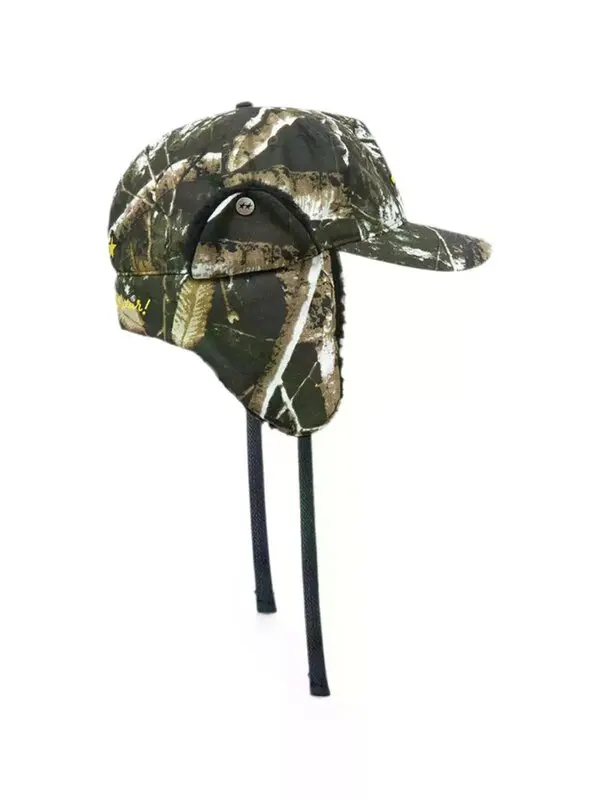 TWOJEYS Camouflage-print Faux-shearling Cap - Green