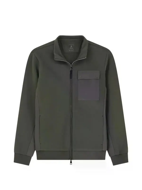 Boggi Milano Full-zip Sweatshirt In Cotton-blend Scuba B Tech - Grey