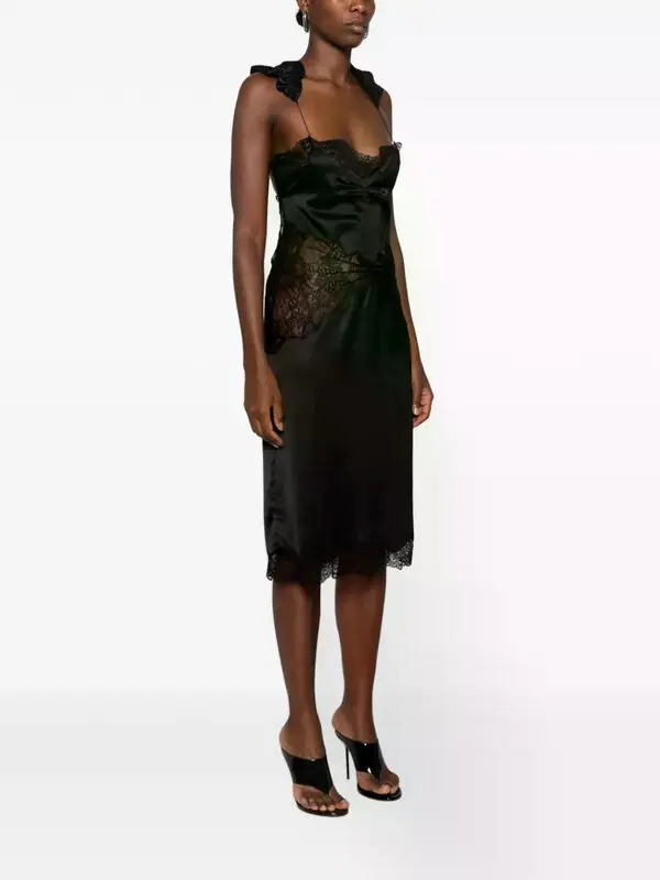 Attico Lace-trim Ruffled Midi Dress