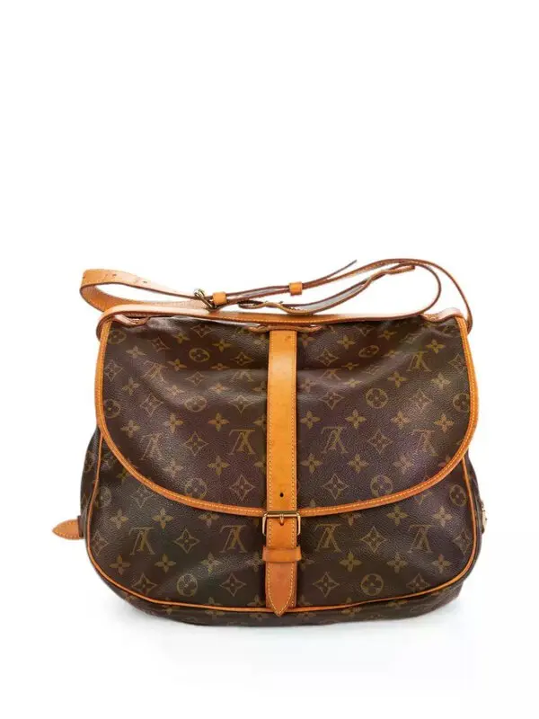 LOUIS VUITTON Saumur Monogram Canvas Shoulder Bag - Brown