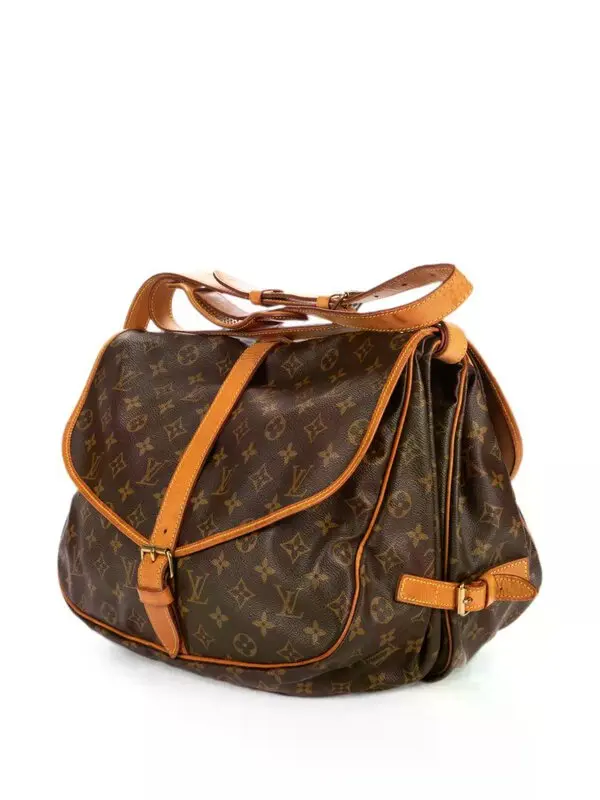 LOUIS VUITTON Saumur Monogram Canvas Shoulder Bag - Brown