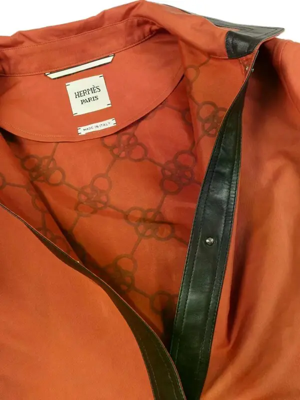 Hermès Leather-trimmed Trench Coat