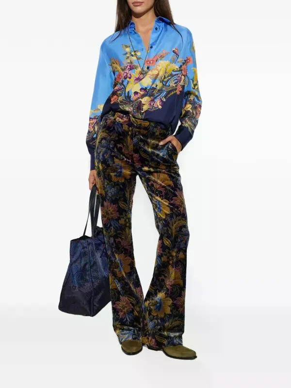 Etro Floral Print Silk Shirt