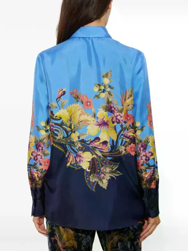 Etro Floral Print Silk Shirt