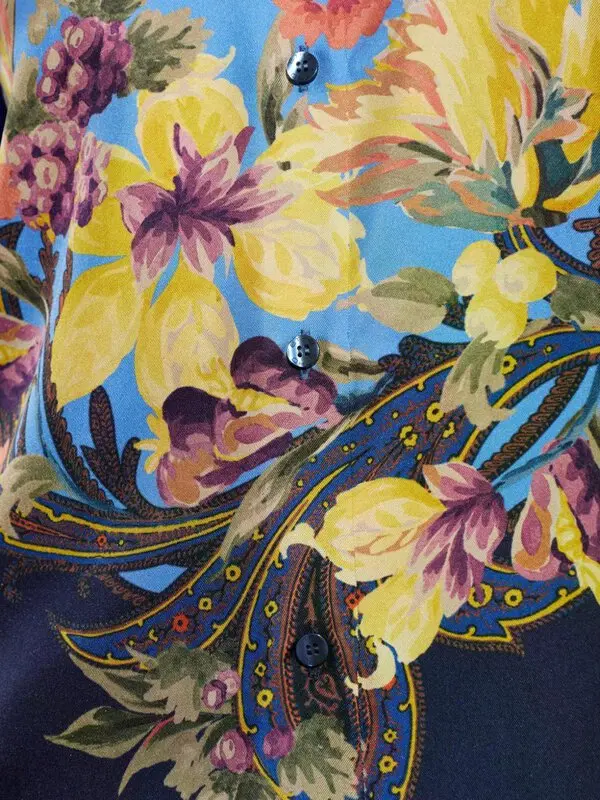 Etro Floral Print Silk Shirt