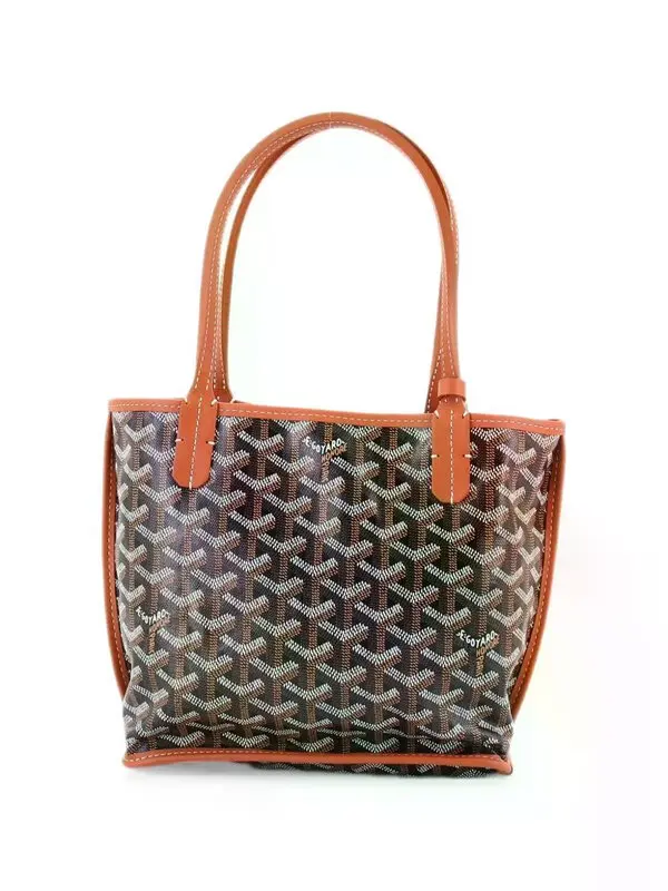 Goyard Anjou Reversible Tote Coated Canvas Mini Satchel - Brown