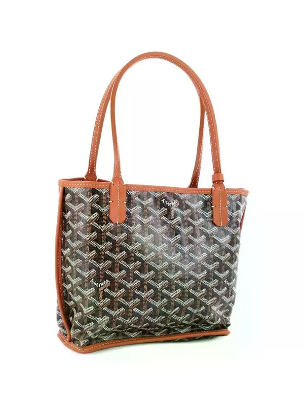 Goyard Anjou Reversible Tote Coated Canvas Mini Satchel - Brown