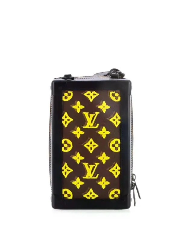 LOUIS VUITTON Vertical Soft Trunk Bag Monogram Tuffetage Canvas Crossbody Bag - Black