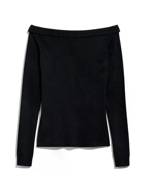 IRO PARIS Off-the-shoulder Ribbed-trim Sweater