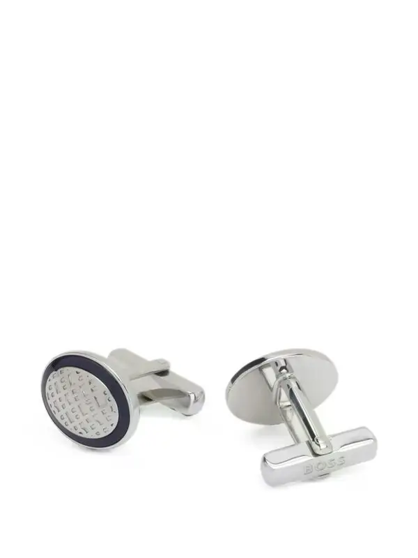 BOSS Logo-engraved Enamel Cufflinks