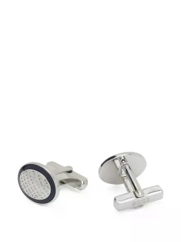 BOSS Logo-engraved Enamel Cufflinks