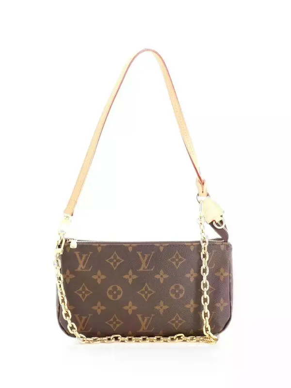 LOUIS VUITTON Chain Pochette Accessoires Nm Monogram Canvas Shoulder Bag - Brown