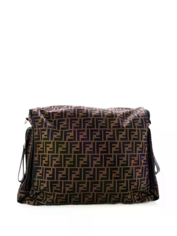 Fendi Multipocket Diaper Changing Bag Zucca Nylon Large Crossbody Bag - Brown