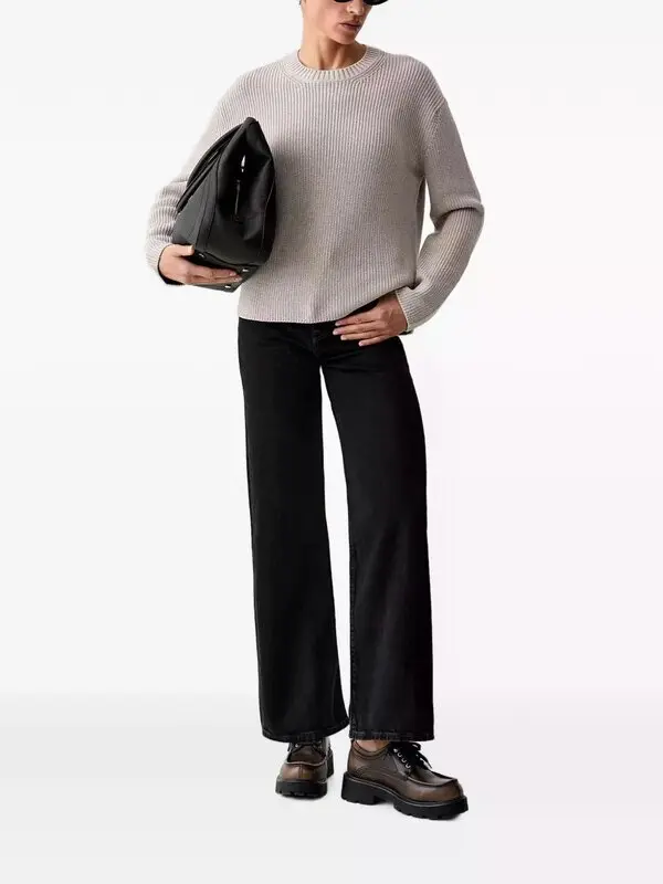 Marc O'polo Ribbed-knit Crew-neck Sweater - Neutrals