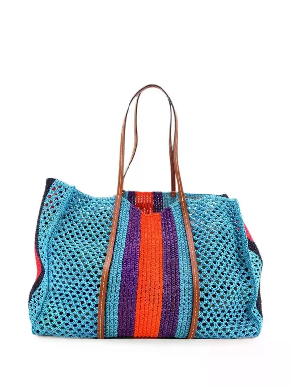 Gucci Interlocking G Web Raffia Medium Tote Bag