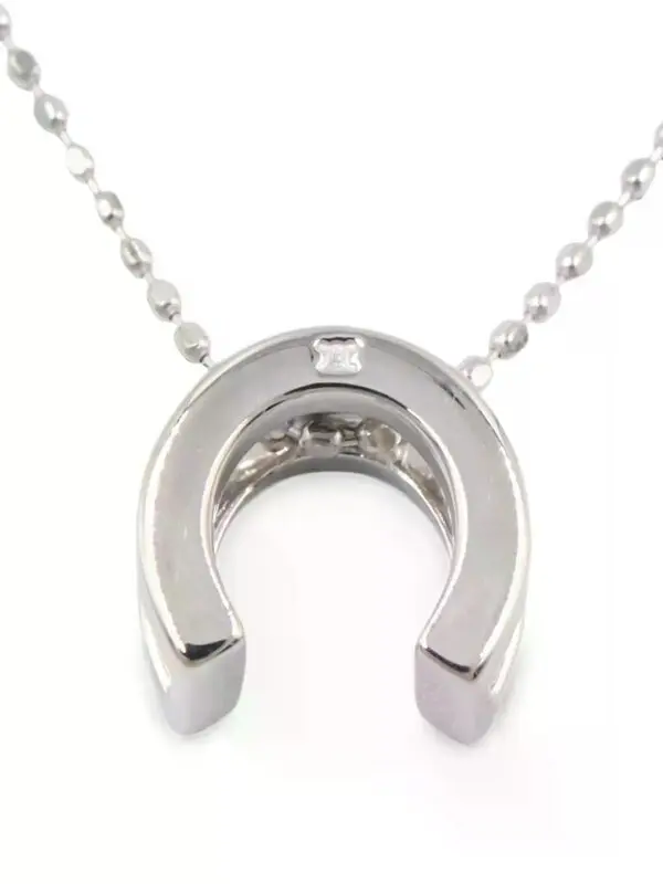 Celine 2010s Horseshoe-pendant Diamond Necklace - Silver