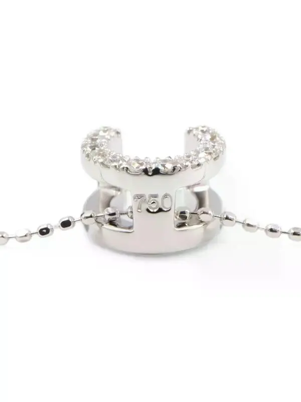 Celine 18k White Gold Diamond Horseshoe Pendant Necklace