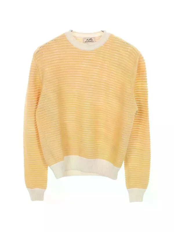 Hermès 2010s Striped Knit Sweater - Yellow