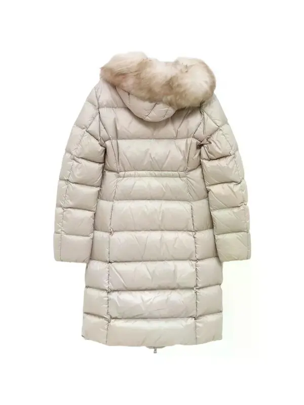 Moncler Fur-trim Quilted Coat - Neutrals