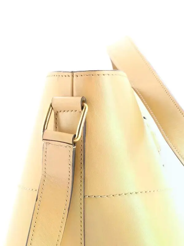 Celine Maillon Triomphe Leather Medium Bucket Bag - Neutrals