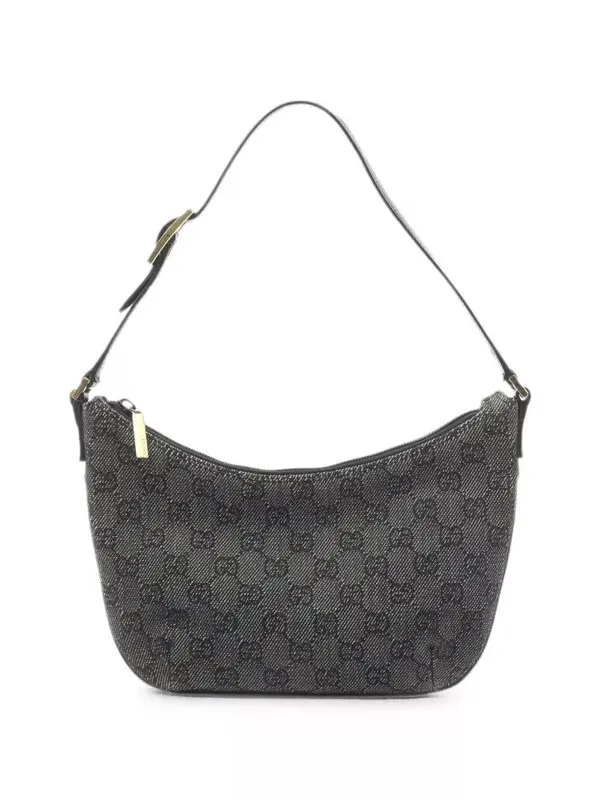 Gucci 2000s Gg-pattern Shoulder Bag - Black