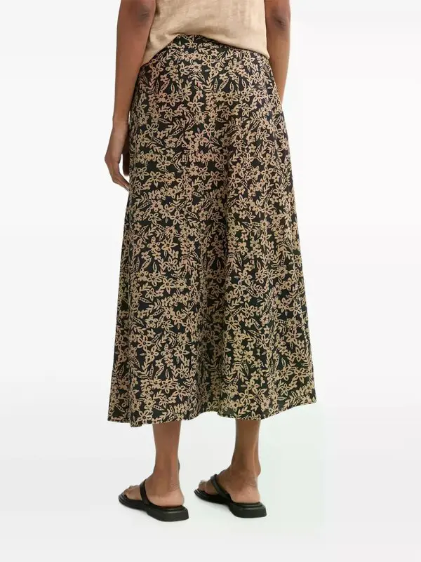 Marc O'polo Floral Print Flared Midi Skirt