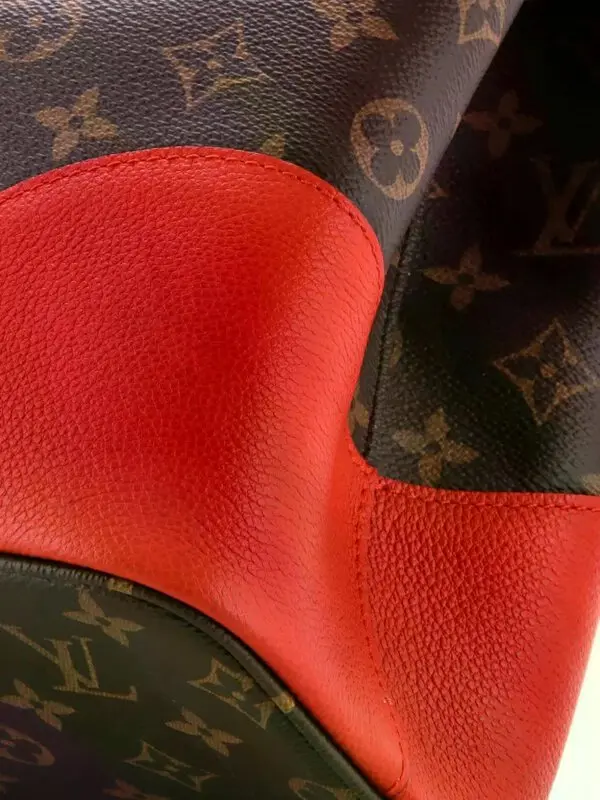 LOUIS VUITTON Flandrin Monogram Canvas And Leather Tote Bag - Red