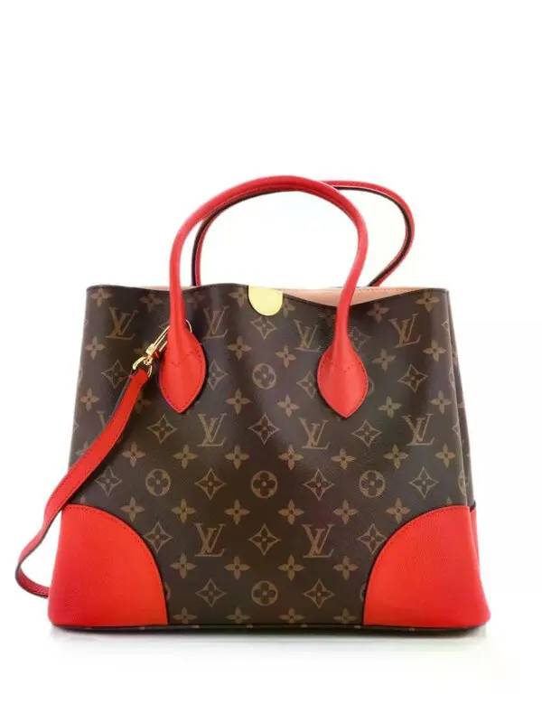 LOUIS VUITTON Flandrin Monogram Canvas And Leather Tote Bag - Red