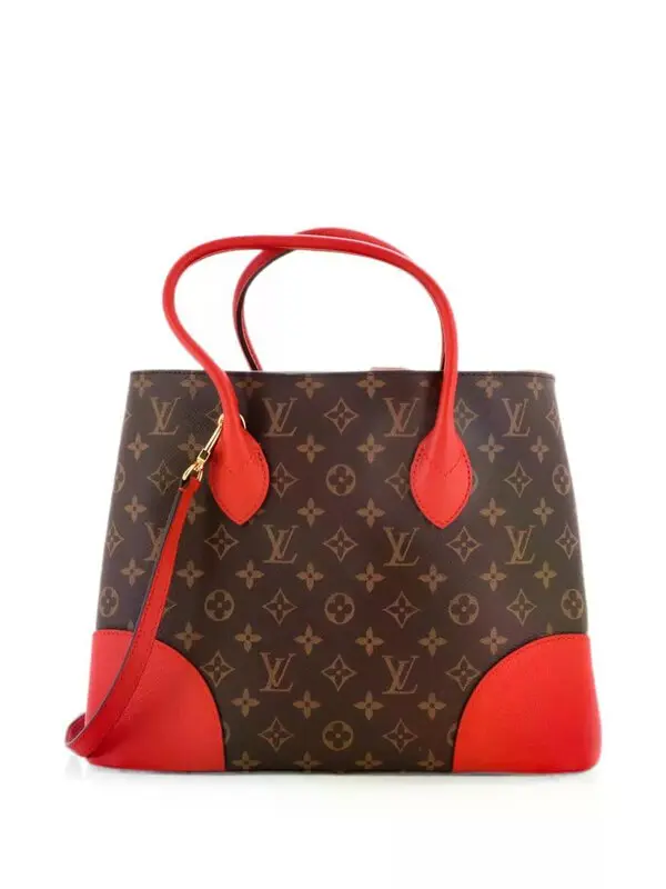 LOUIS VUITTON Flandrin Monogram Canvas And Leather Tote Bag - Red