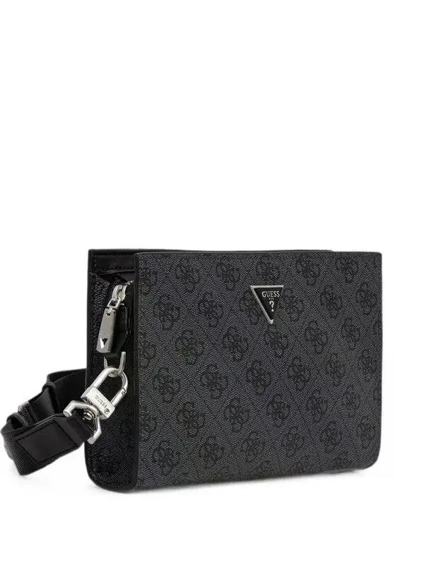 Guess Milano Monogram-print Logo-plaque Belt Bag - Black
