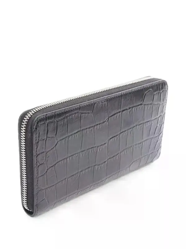 Celine 2010s Croc-embossed Long Wallet