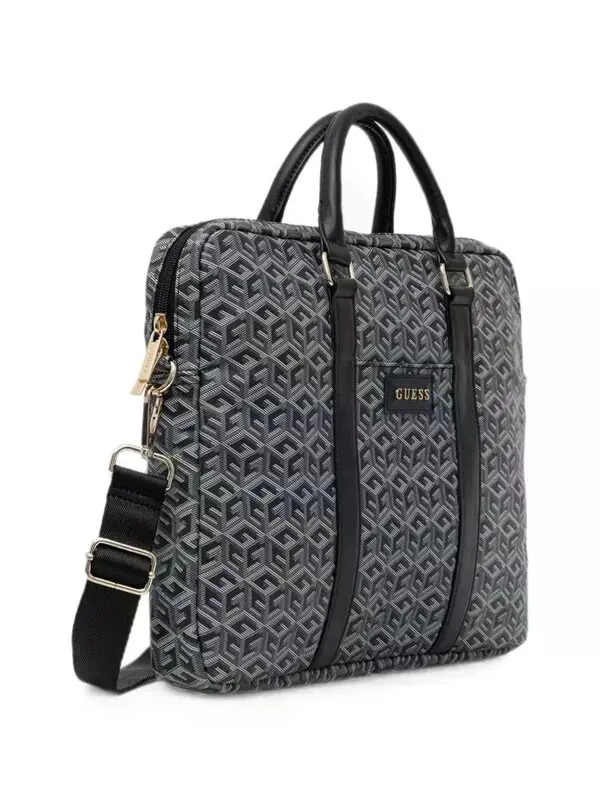 Guess Geometric-pattern Logo-patch Laptop Bag