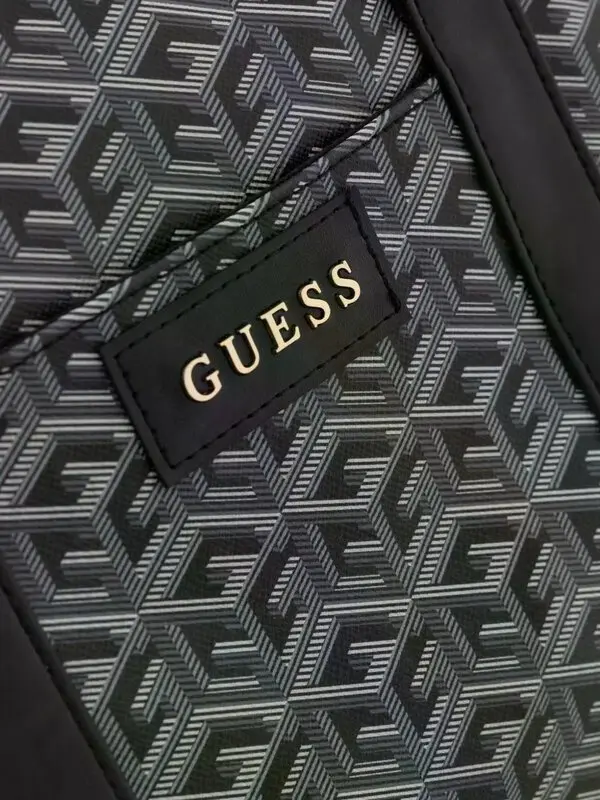 Guess Geometric-pattern Logo-patch Laptop Bag